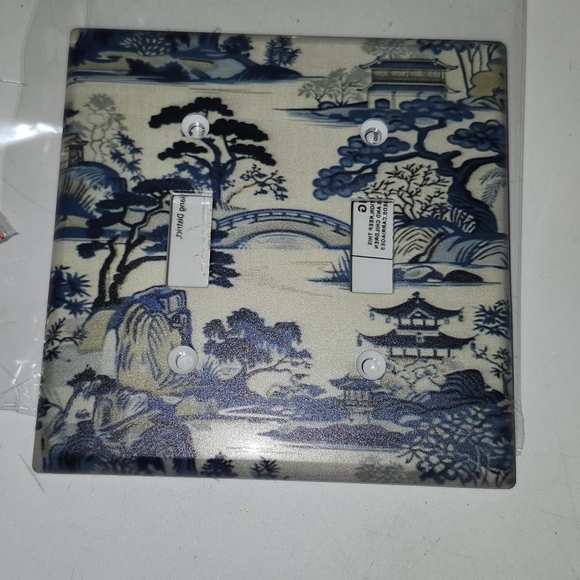 Accents | New Double Gang Light Switch Cover Blue White Asian Blue ...